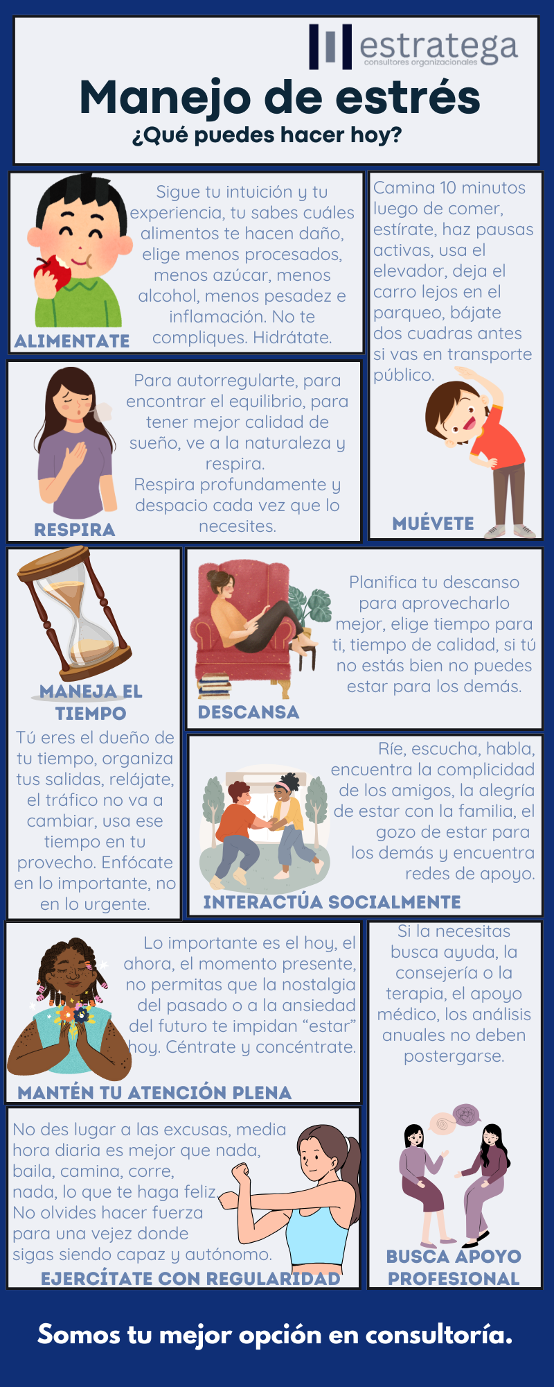 Infografia manejo de estrés – Mentorah.org